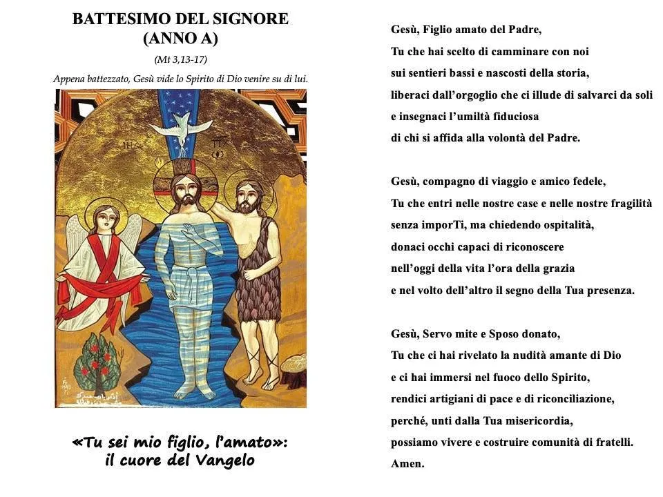 «Tu sei mio figlio, l’amato»: il cuore del Vangelo - BATTESIMO DEL ...